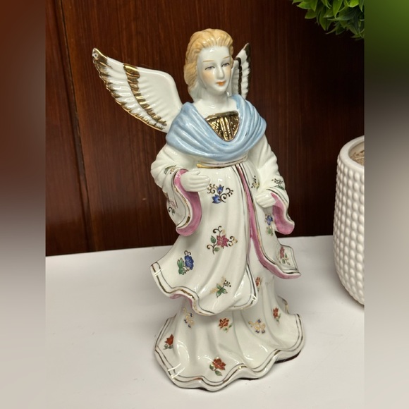 Unique Vintage | Accents | Vintage Large Porcelain Angel Figurine ...